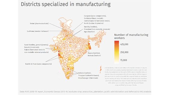 Manufacturing Is Concentrated In A Few Districts