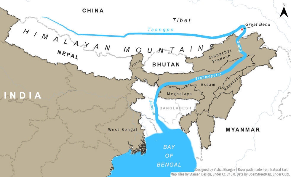 Brahmaputra River On World Map